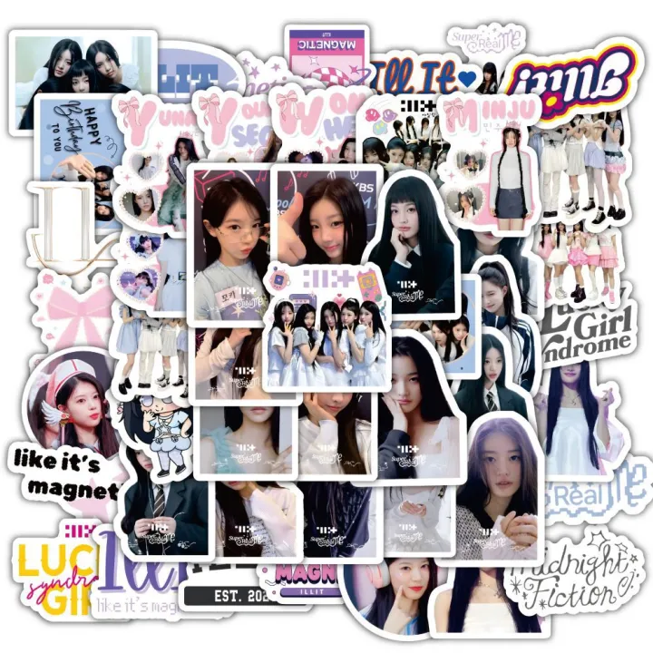 60-Piece Set ILLIT Stickers Graffiti Celebrity Girl Group Creative ...