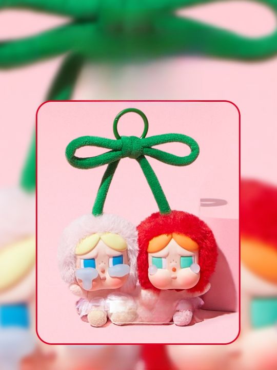 Pop Mart CRYBABY Cry Baby God's Tear Plush Hanging Card Cherry Soft Toy ...