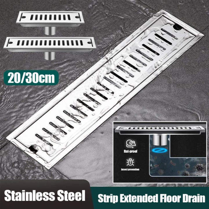 Strip Extended Floor Drain Stainless Steel Large Displacement Anti-Odor ...