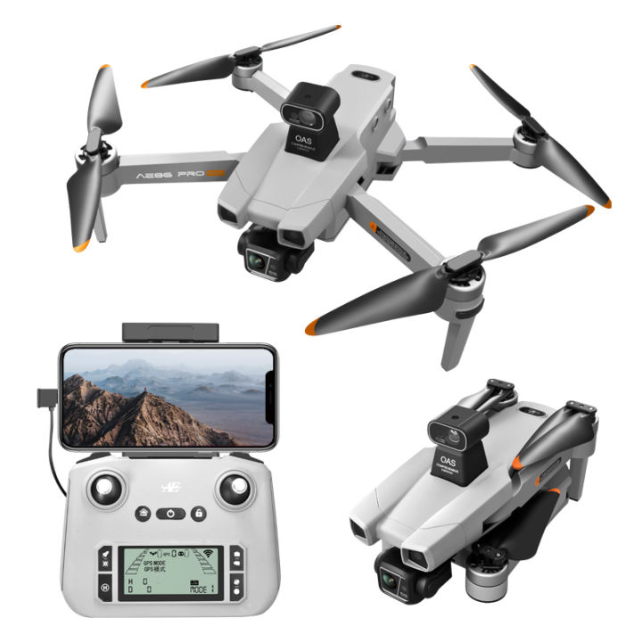 AE86 Pro Max GPS Drone with 4K HD Dual Camera 360° Obstacle Avoidance ...