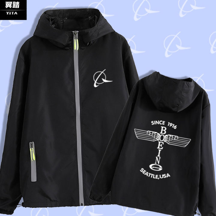 Boeing Boeing Jacket Thin Men's and Women's Aviation Aircraft Pilot Top Clothes Zipper Hooded ...