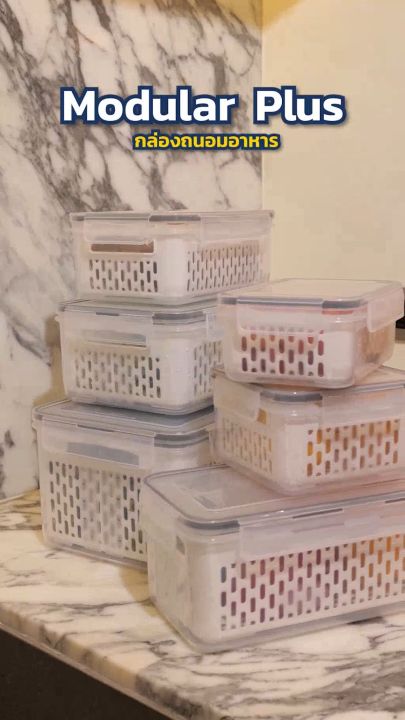 Double Lock Modular Plus กล่องเก็บของในตู้เย็น กล่องถนอมอาหาร พร้อม ...