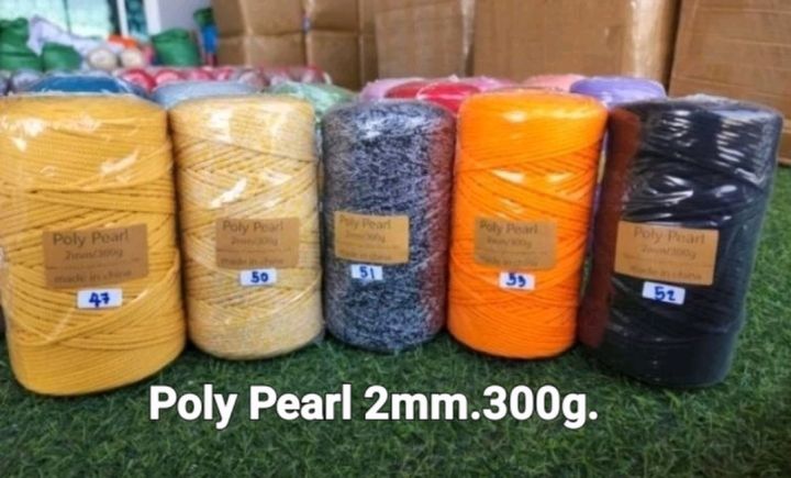 เชือกถัก Poly Pearl 2mm.300g.150m.เส้นไหมยืดหยุ่นเล็กน้อย สำหรับถักไม่ ...