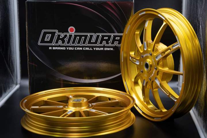OKIMURA CNC FINISHED ALLOY MAGS 4 HOLES FOR HONDA CLICK 125/150 V1/V2 ...