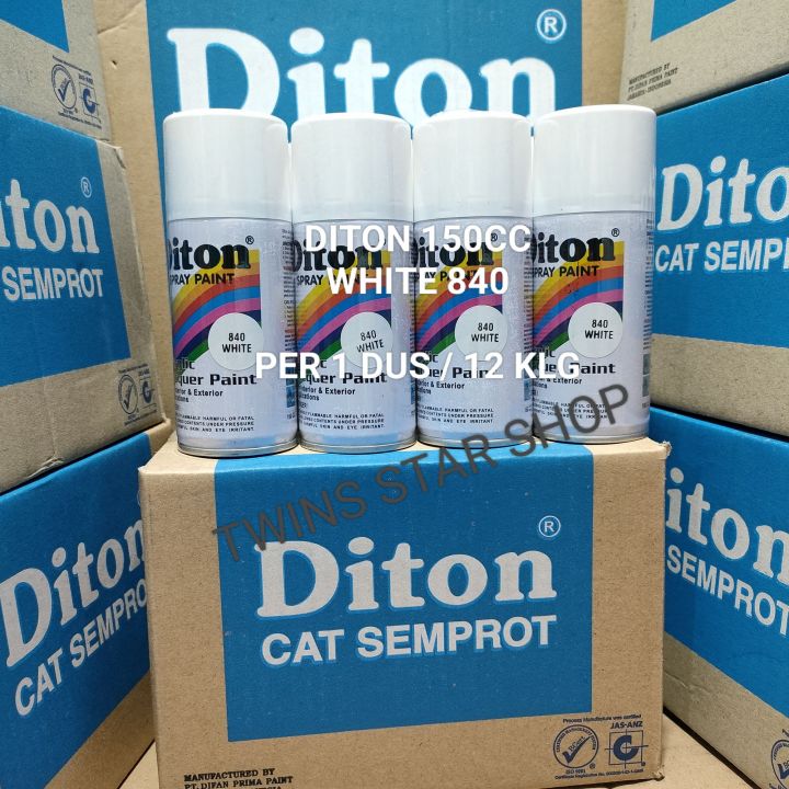 Pilok Pilox Cat Semprot Diton White Putih 840 150cc PerDus isi 12 klg Harga Per 1 Dus Spray ...