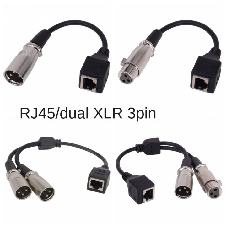 Dual XLR 3Pin Female male to RJ45 female audio Network Interface female ...