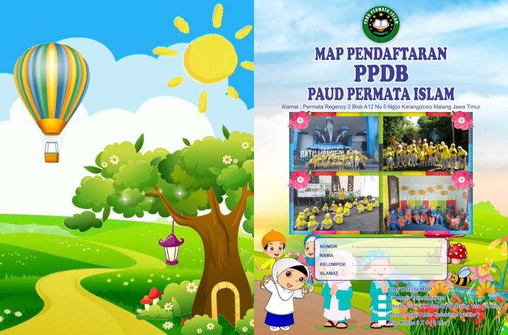 MAP IJAZAH/WISUDA/PPDB TK/PAUD FULL COLOUR, CUSTOM NAMA ALAMAT DAN LOGO ...