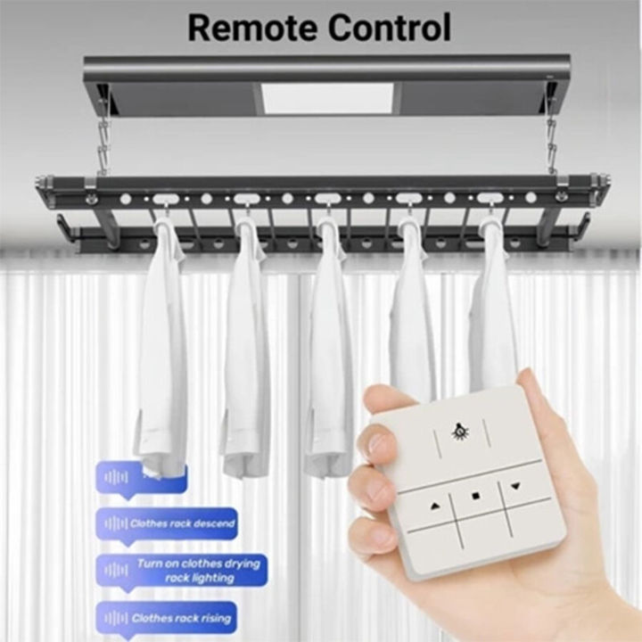 YOWXII🔥Modern Electric Lifting Stainless Adjustable Foldable Hang ...