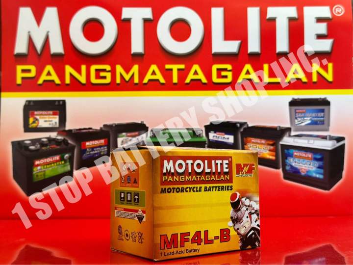 MOTOLITE / CHAMPION / IZU MF4L-B Maintenance Free Motorcycle Battery ...