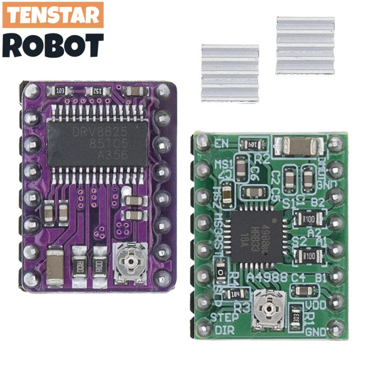 3D Printer Parts StepStick A4988 DRV8825 Module Stepper Motor Driver With Heat Sink Carrier ...