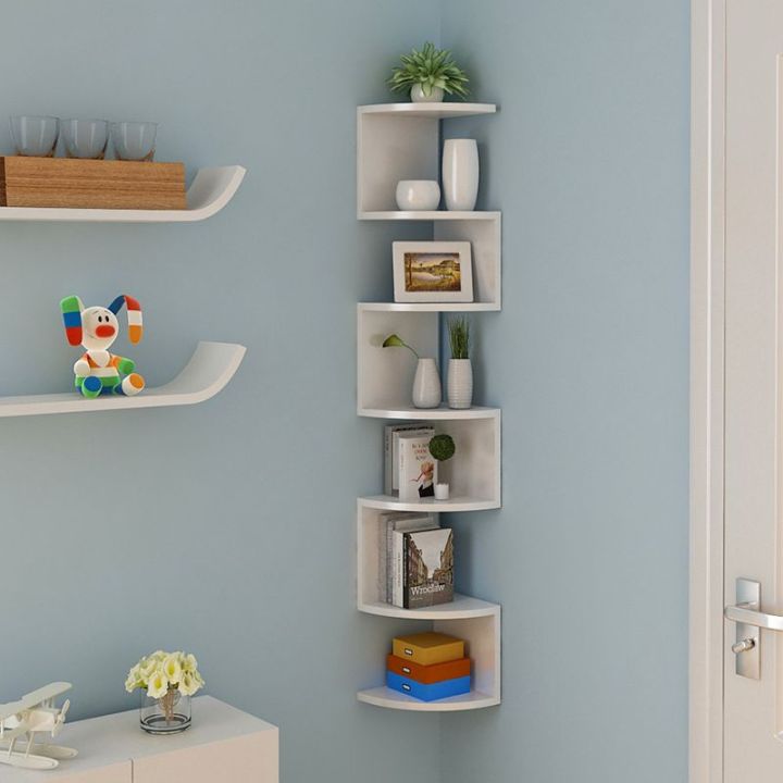 Corner Partition Bookshelf and Storage Shelf Shelf Storage Rack Wall ...