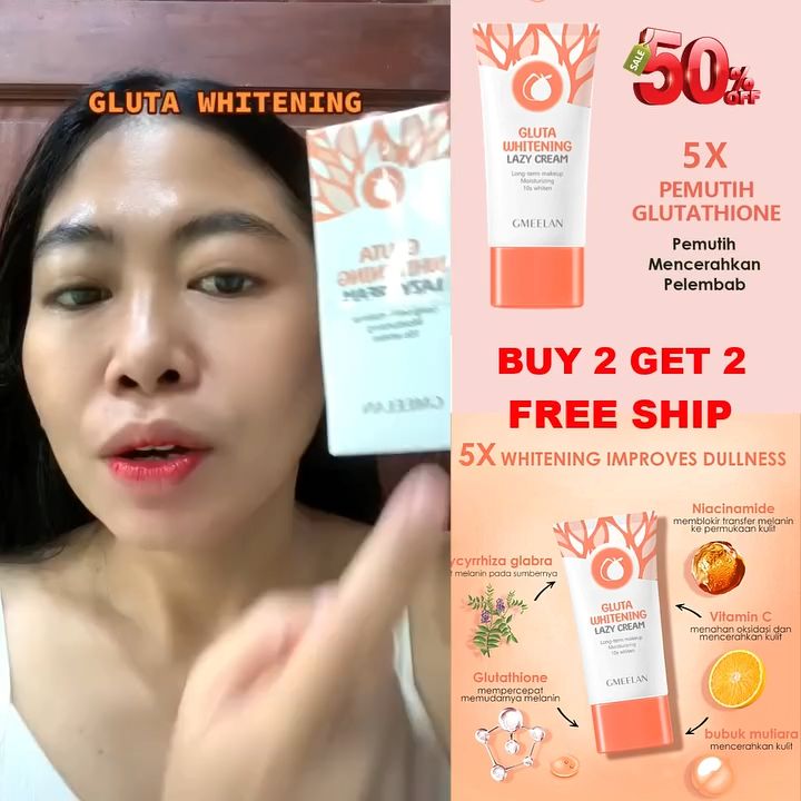 Gluta Whitening Lazy Cream Facial Whitening Cream Brighten Skin ...