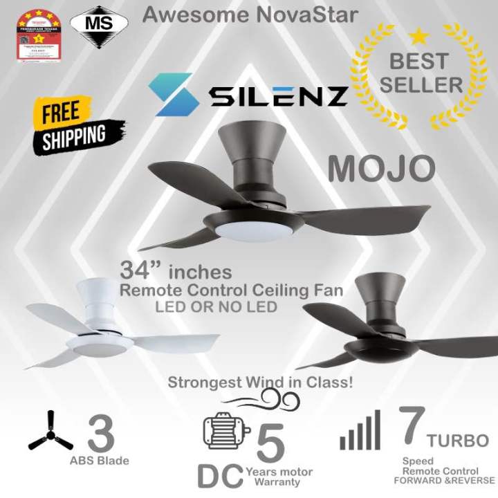Silenz Mojo mini Fan DC motor 7 speed remote ceiling fan | Lazada