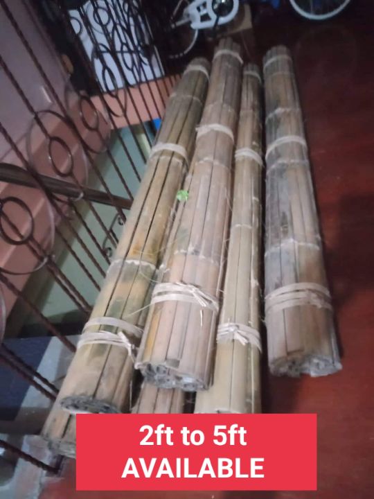 10 pcs bamboo slat 2ft, 3ft, 4ft , 5ft pang bakod, pangtukod sa halaman ...