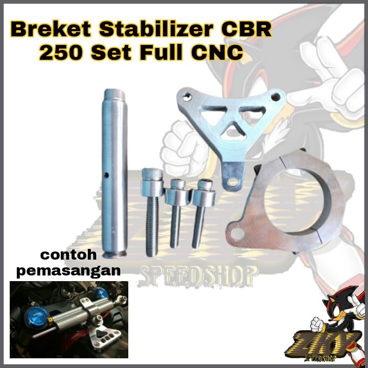 Bracket Breket Steering Dumper CNC Stabilizer Stang CBR 250 RR Breket ...