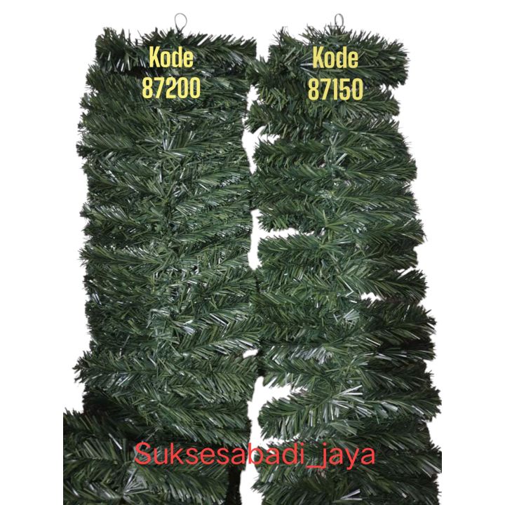 Garland Natal HIJAU POLOS ukuran 1,5 Meter - 2Meter CHRISTMAS GARLAND ...