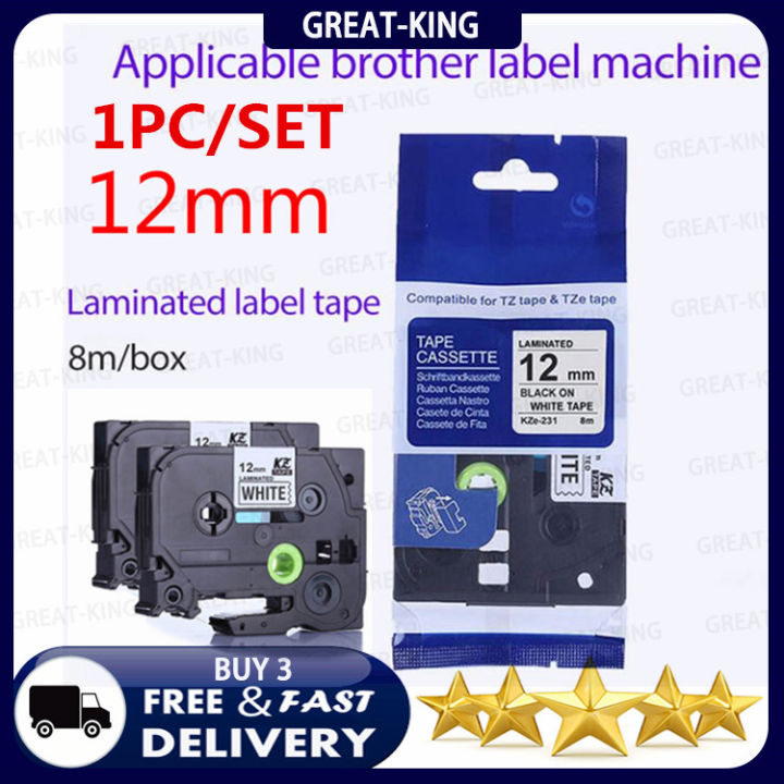 1PC/Pack TZe-231 Label Tapes Compatible for Brother P-Touch Machines ...