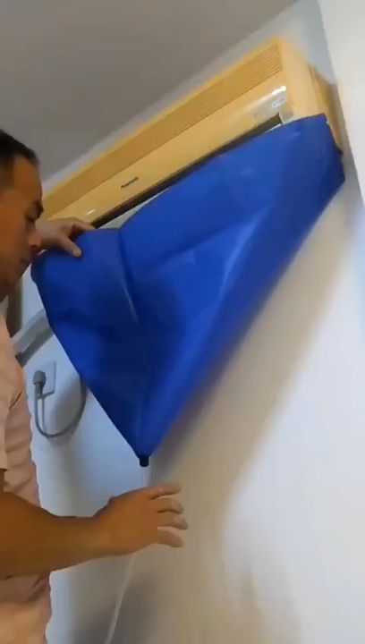 Aircon Cleaning Bag Dust Washing Clean Protector Bag Canvas Aircon ...