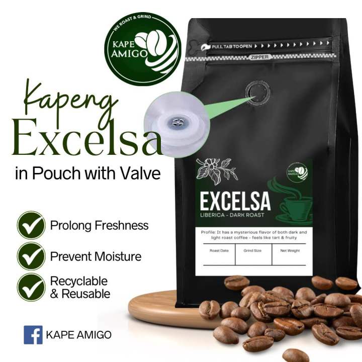 Kape Excelsa in Coffee Pouch with Valve [Dark Liberica Coffee - Freshly ...