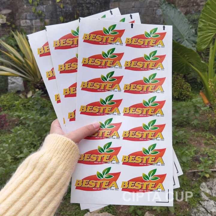 stiker label cup minuman es teh beaste | Lazada Indonesia
