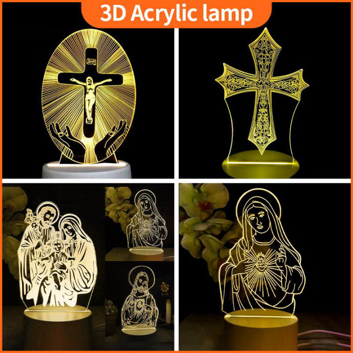 LIKHA 3D Acrylic LED Night Light Smart Home Religious Creative ...