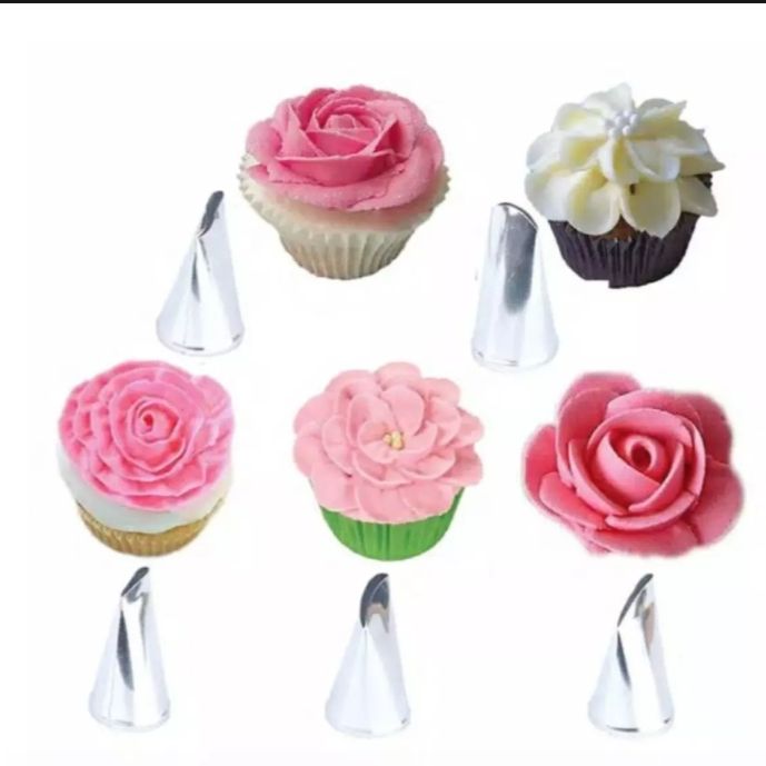 5 pcs spuit mawar/spuit bunga mawar/spuit dekorasi kue alat penghias ...