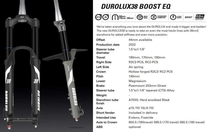 SR SUNTOUR DUROLUX 38 R2C2 PCS EQ BOOST TAPERED | Lazada PH