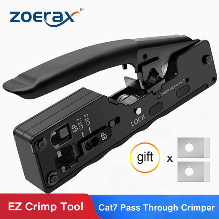 ZoeRax [Cat5 Cat6 Cat7 Pass Through Crimper] for RJ45 RJ12 RJ11 Network ...