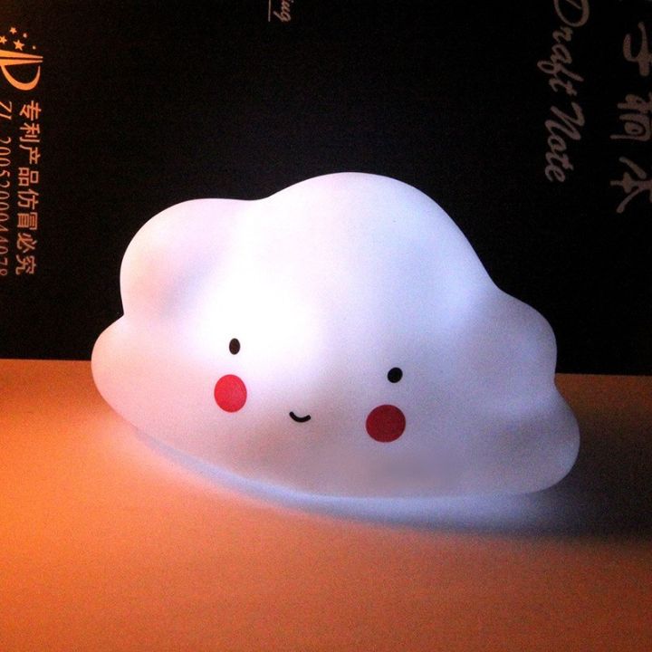 Cute Cartoon LED Night Lamp Warm/Blue/White/Pink Light for Kids Bedroom ...