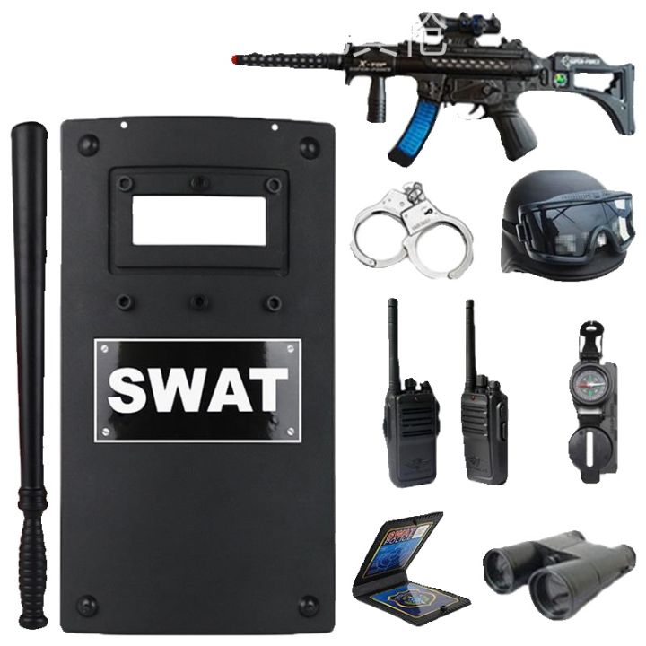 Kids Little Police Toy Shield Special Police Helmet Special Forces ...