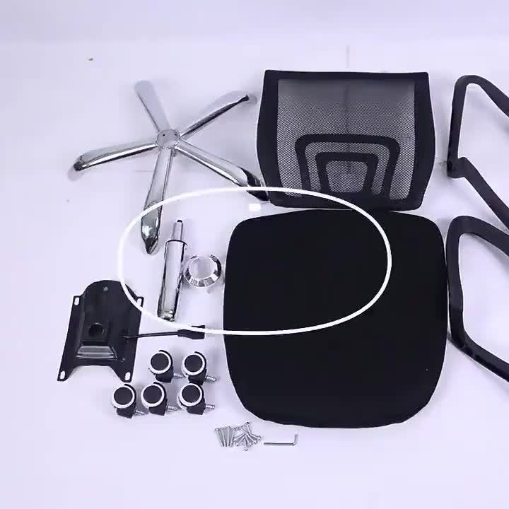 Kursi Kerja Kantor Jaring Putar Hidrolis kaki chrome besi Kursi Kantor ...