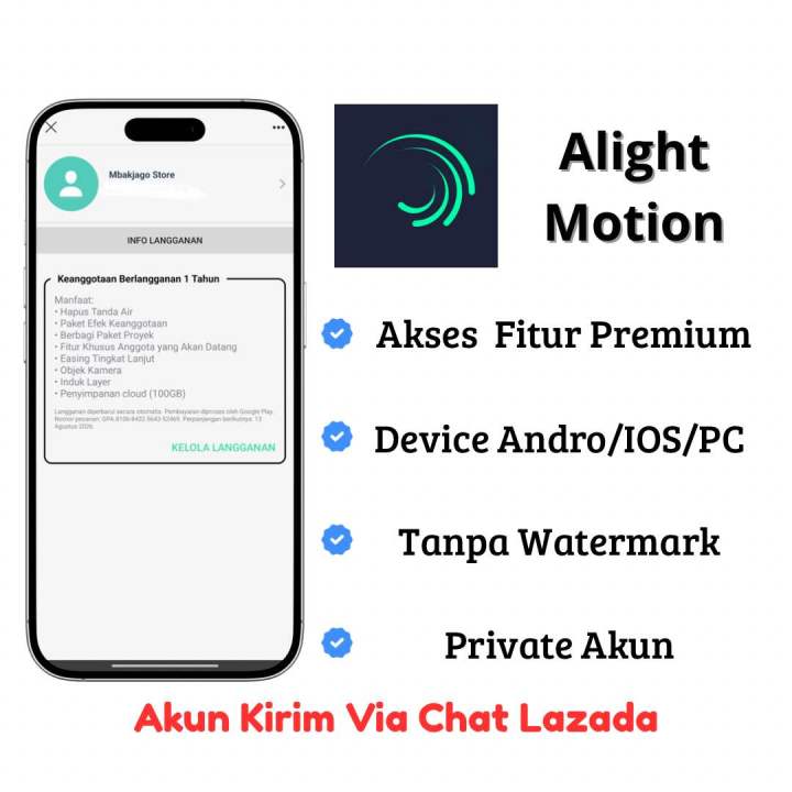 Alight Motion Pro Premium 1 Tahun Private Bergaransi | Lazada Indonesia