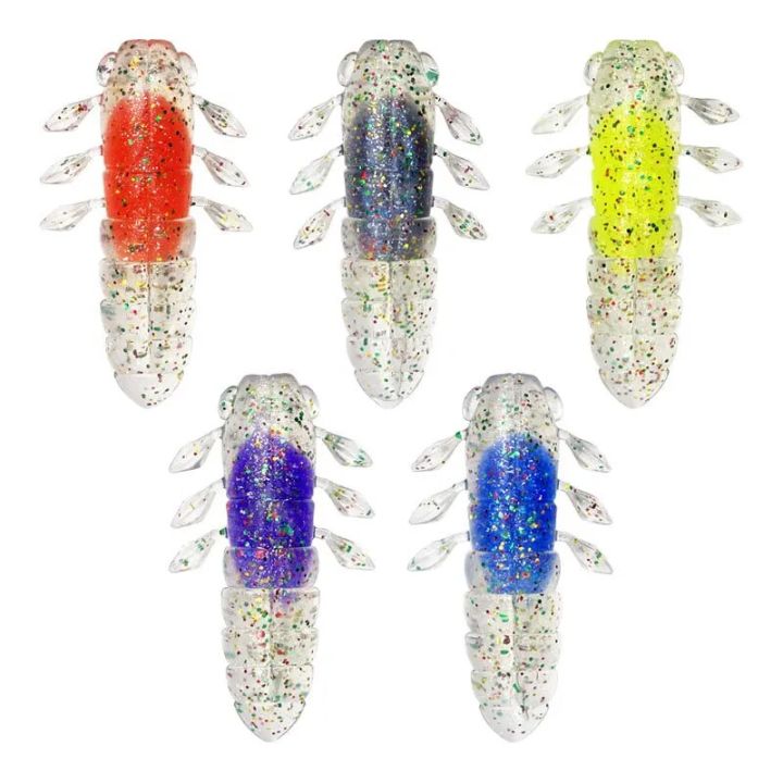 Luyata Black Floating Soft Worm 5.5cm4.6g Cicada Bionic Bait Filled ...
