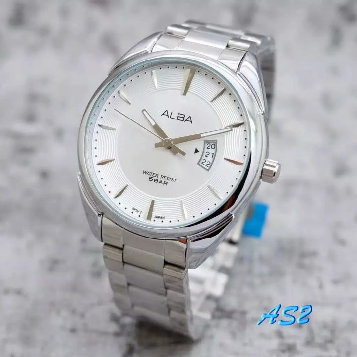 Jam Tangan Fashion Pria ALBA dm 4,4cm tanggal hari aktif, Rantai ...