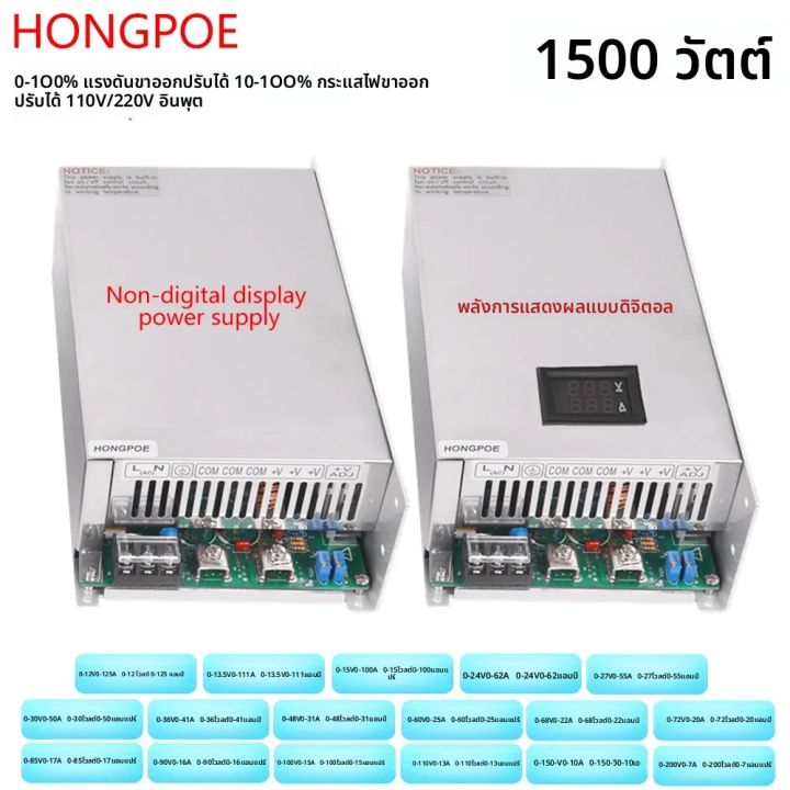 1500W 0-12V 15V 24V 27V 30V 36V 48V 60V 68V 72V 85V 90V 100V 110V 150V ...