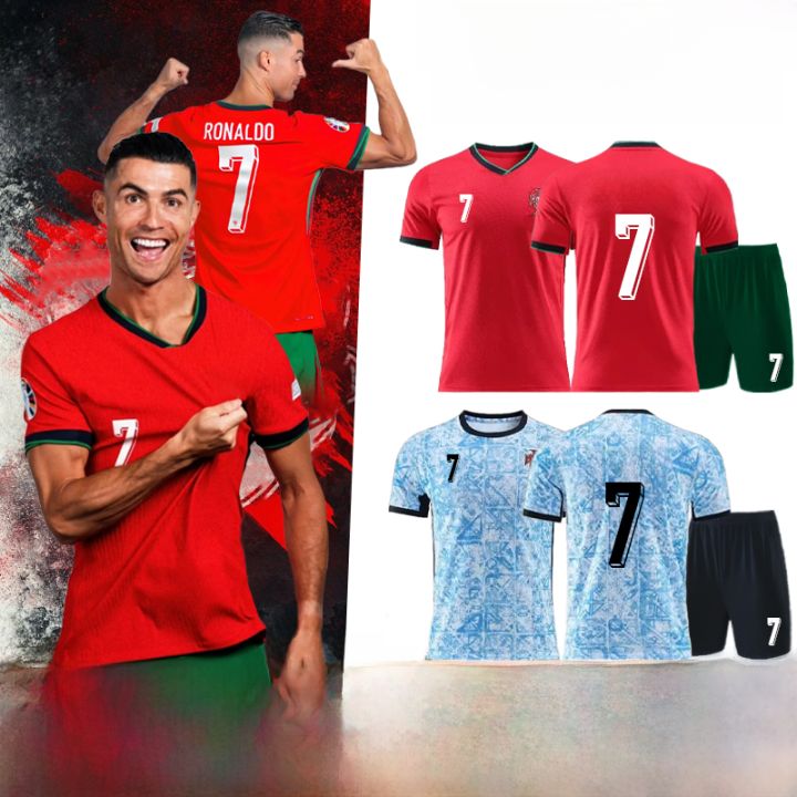 Cristiano Ronaldo Football Kit Set for Men And Children Home Away Match ...