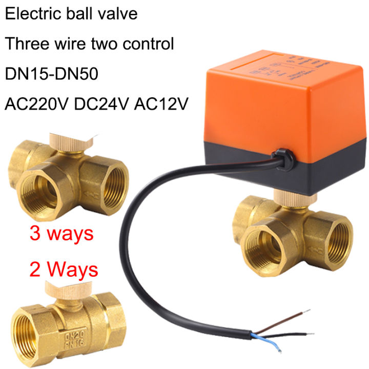 Dn15 20 25 32 40 50 Ac220v Brass Electric Ball Valve Three Wire Two