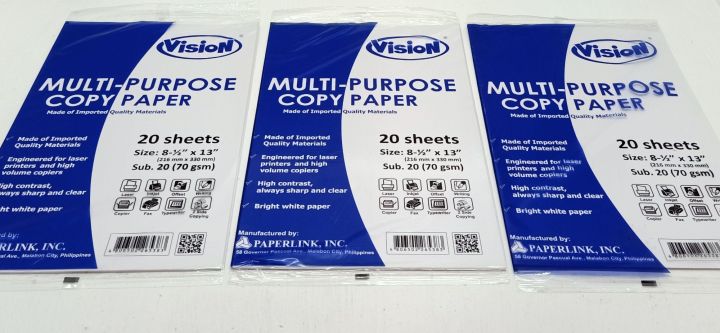 VISION Bond Paper Multi-purpose Copy Paper Legal Bond Paper Long Bond ...