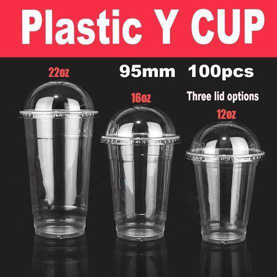 50pcs / 100pcs Plastic PP Y Cup with Lids SET (8oz, 12oz, 16oz, 22oz ...