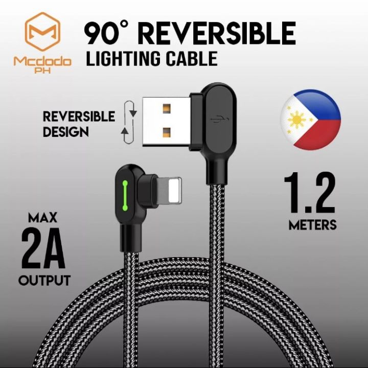 Mcdodo Button Series 90° Gaming Lightning, Micro USB, and Type C Cable ...