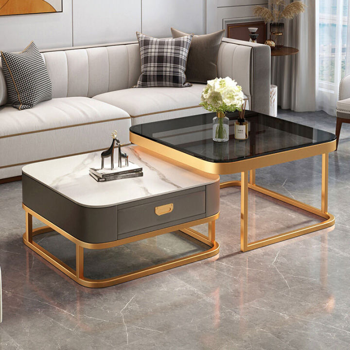 Nordic Center Table For Sala Glass Tea/Coffee Table With Drawer ...