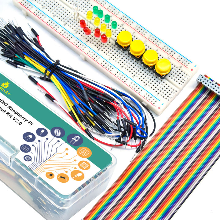 KEYESTUDIO Raspberry Pi 4B GPIO Starter Kit DIY Electronic Kit Compatible Raspberry Pi 4B/400/3B ...