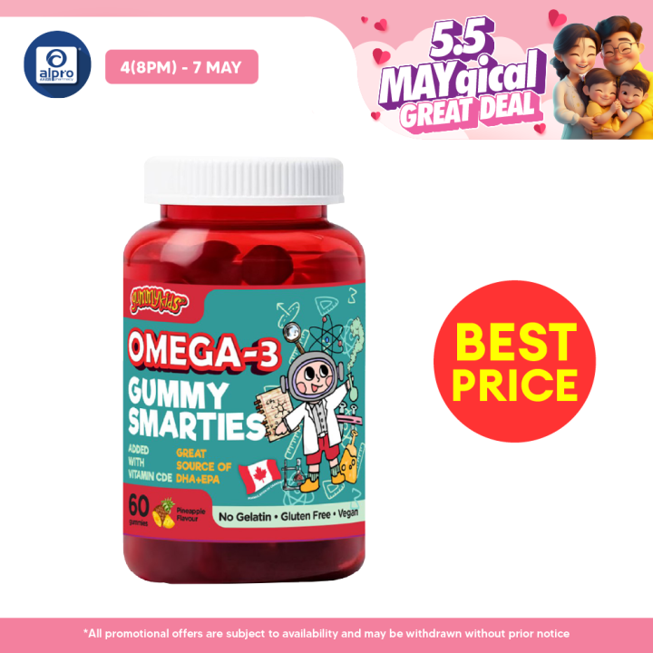 Gummykids Omega-3 Gummy Smarties 60s | DHA + EPA for brain & heart ...