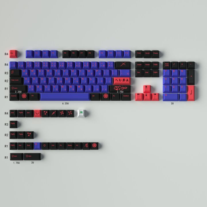 【Keycap Only】GMK NINJA Keycap 130 keys Cherry Profile PBT Five-Sided ...