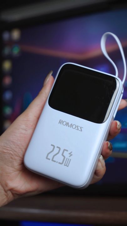 Romoss PFC20 20000mAh Powerbank 22.5W / PD20W Fast Charging with Built-in Cable 3 Output 2 Input ...