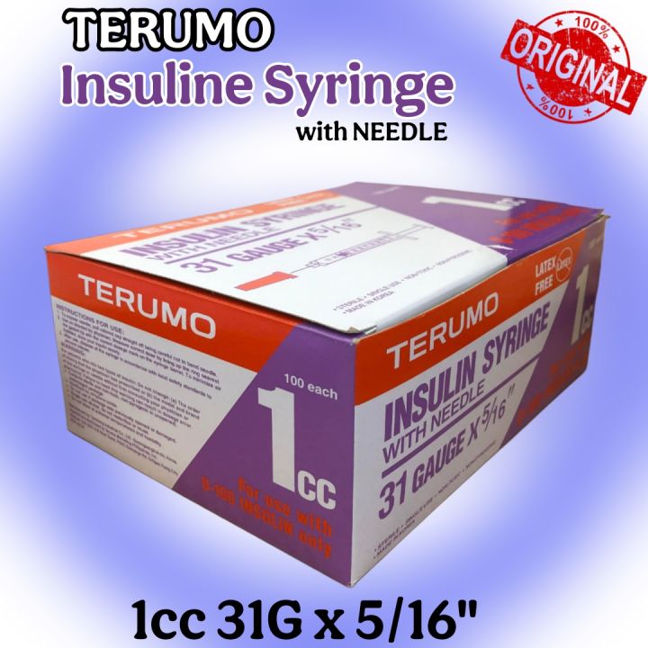 TERUMO Insulin Syringe 1cc and 1/2cc G31 x 5/16" Latex Free (100s per ...