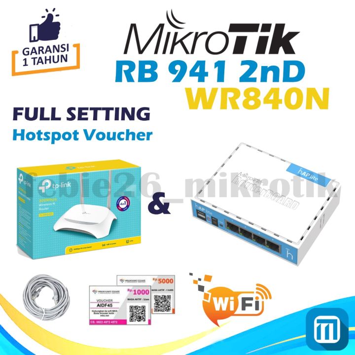 MikroTik RB941 2nD hAp Lite + TP-LINK wr840 N Full Setting Hotspot RT RW Net | Lazada Indonesia