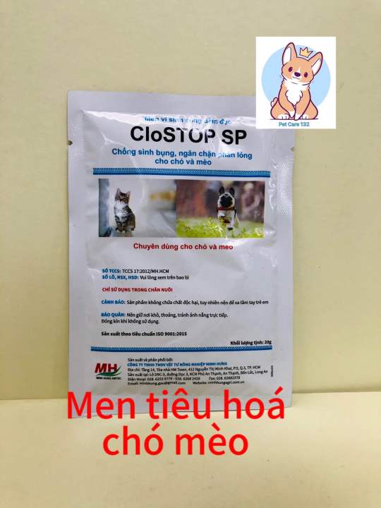 Men tiêu hoá cho chó mèo. CloStop Sp 20gram men vi sinh sống đậm đặc ...