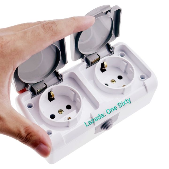 Stop Kontak Double 2 OB Cover Model Broco Atlantic Waterproof Outdoor ...