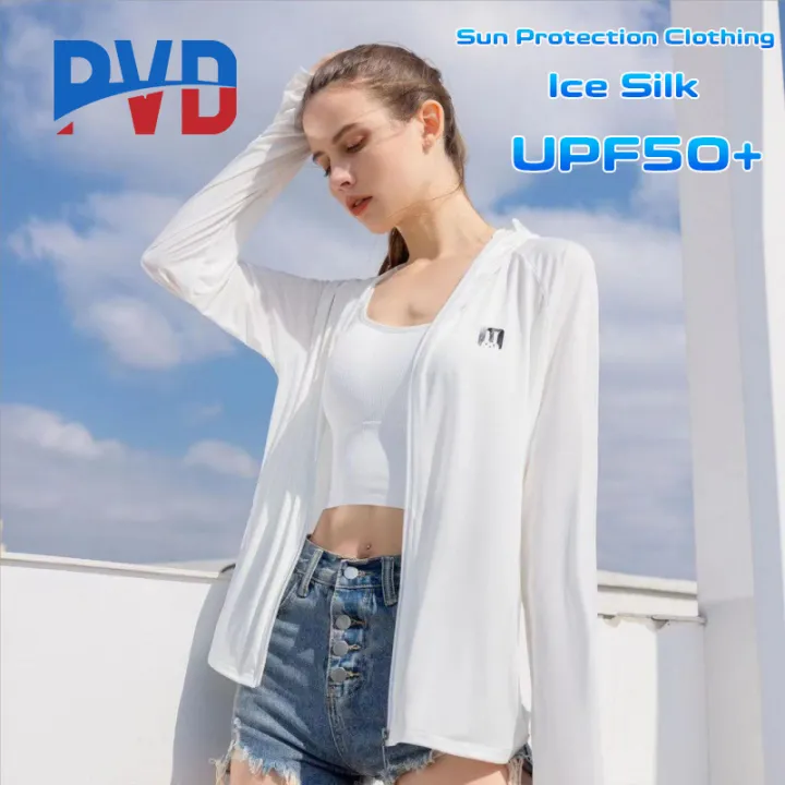 PVD Ice Silk Women‘s UV Protection Jacket UPF50+ Zip Up Hoodie Long Sleeve Outdoor Clothes ...